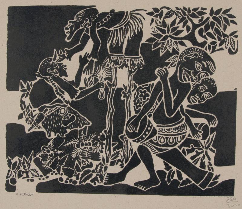 Ngongoti Dance [Dance with mask on stilts] – Works – eMuseum