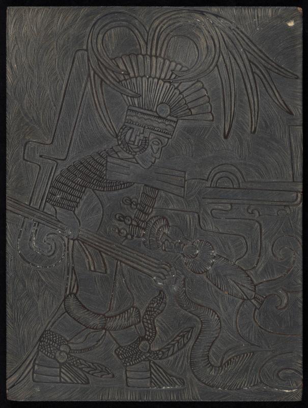 [Linoleum block for Mural in Low Relief on Main Wall of Lower Chamber ...